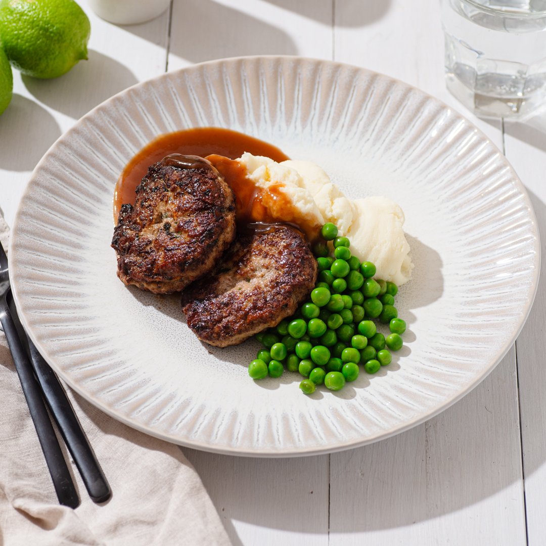 Homemade Rissoles w Creamy mash – Fresh Meals Delivered